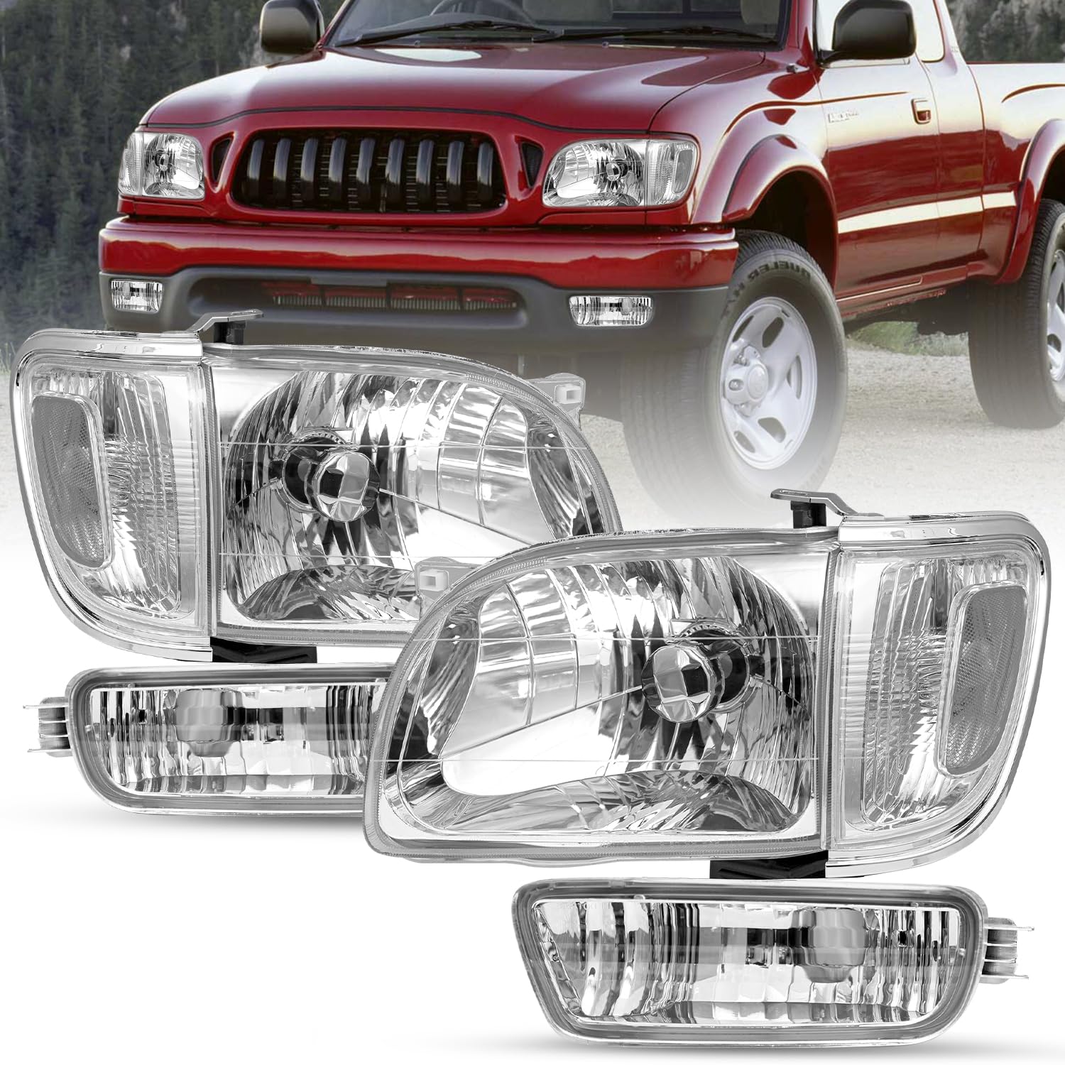 Snapklik.com : SOCKIR Headlight Assembly Fit For 2001-2004 Toyota Tacoma