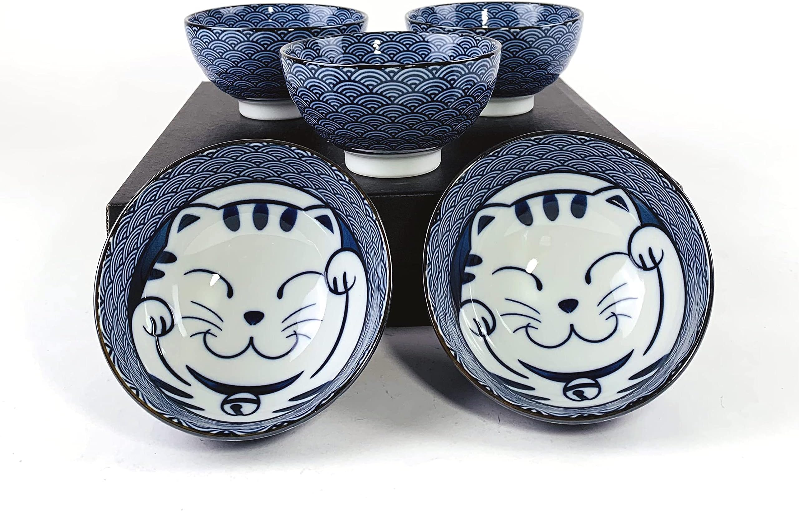 Amazon.com | JapanBargain 4692, Japanese Porcelain Rice Bowls Gift Set ...