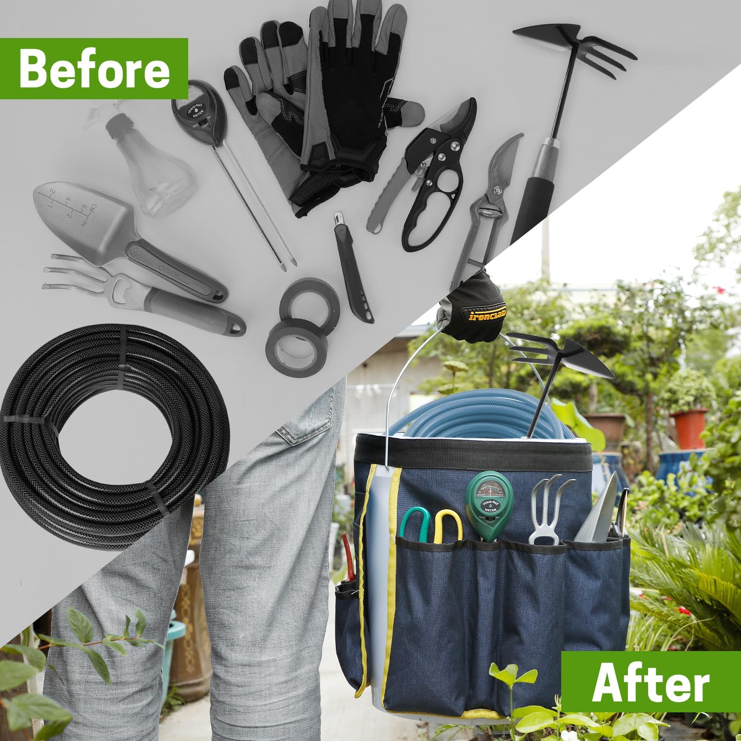 Snapklik.com : Bucket Tool Organizer, 5 Gallon Garden Tool Bucket ...
