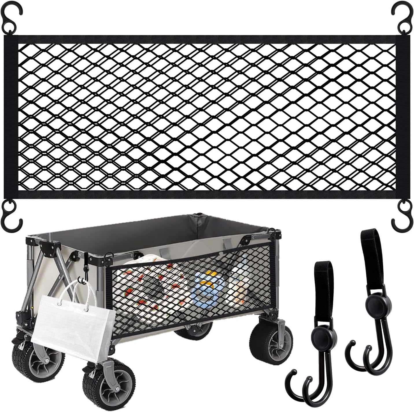 Amazon.com: 2 Pcs Stroller Wagon Cargo Net 28.3"×13", Heavy Duty Baby ...