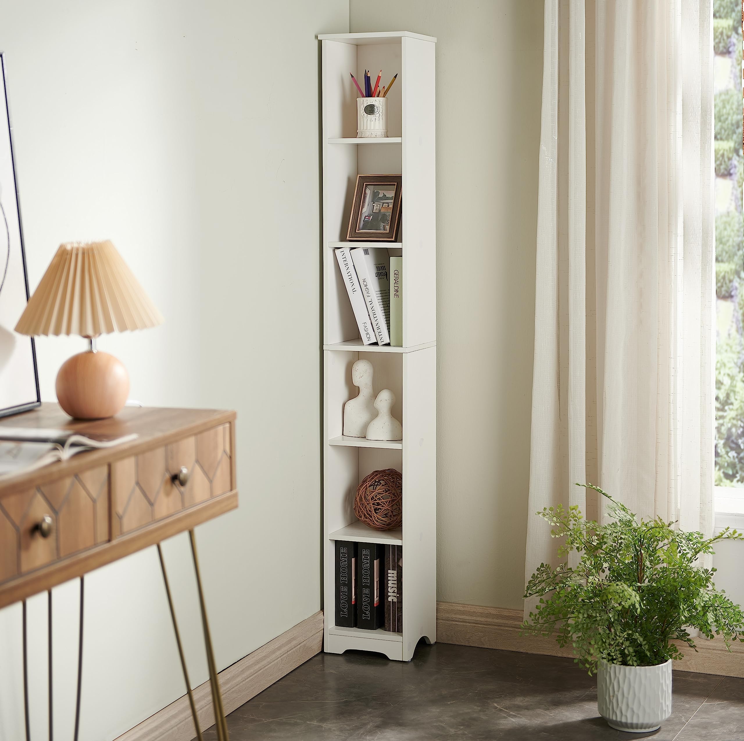 Amazon.com: Accents Depot Slim Storage Tower, 6 Shelves for Hallways ...