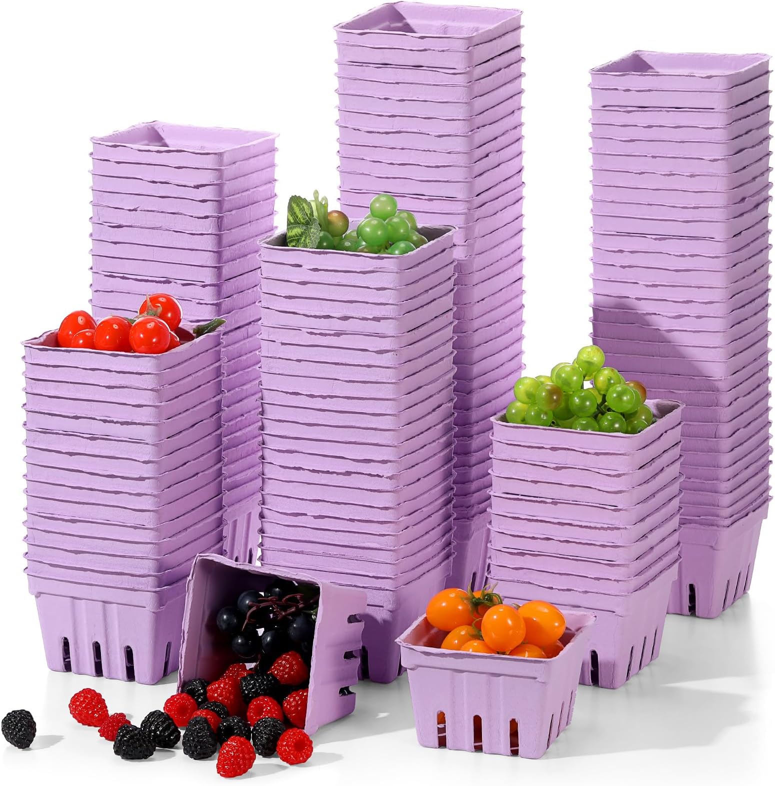 Amazon.com : JA Kitchens 42 Pack Quart Green Molded Pulp Fiber Berry ...