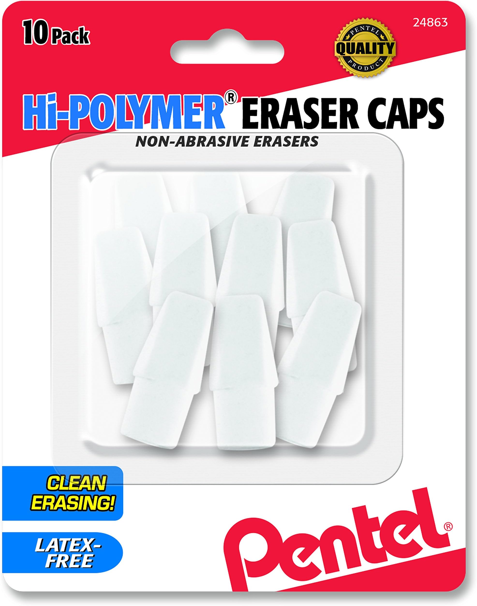 Amazon.com : Staples Cap Erasers, Pack of 12 : Pencil Top Erasers ...