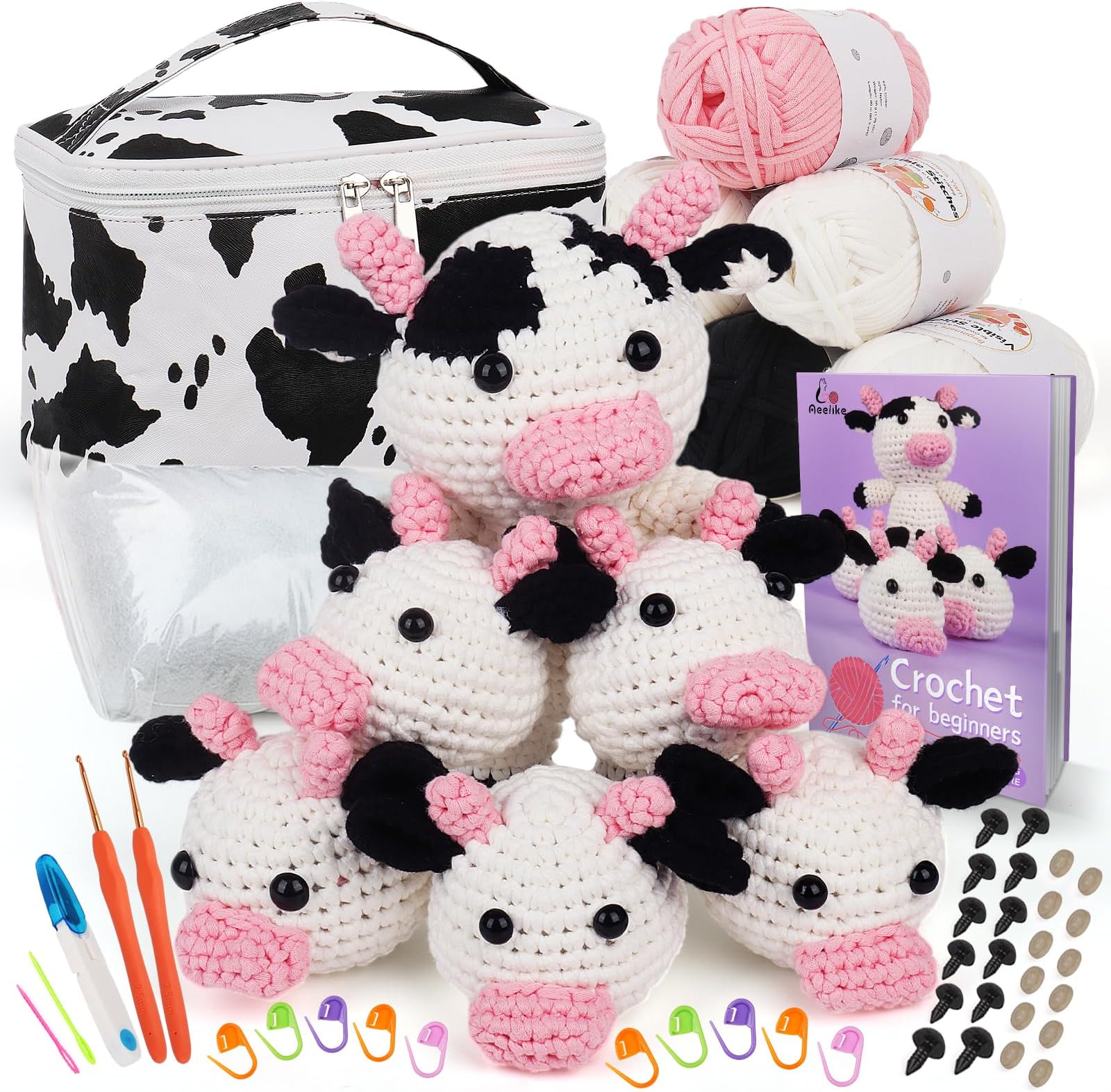 Amazon.com: Aeelike Beginner Crochet Kit for Adults and Kids, Crochet ...