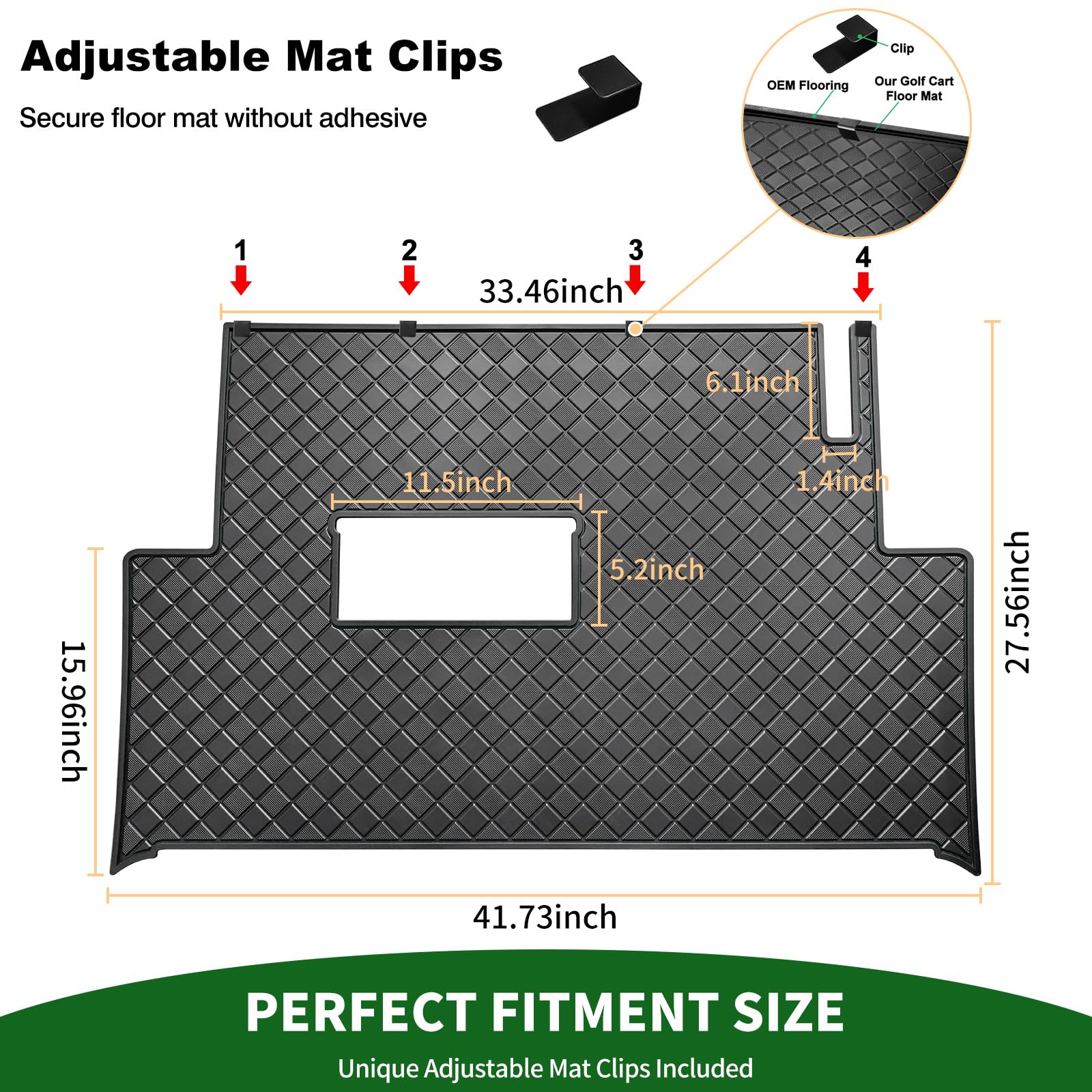 Snapklik.com : Golf Cart Floor Mat Clips Kit, Adjustable Mat Clips ...