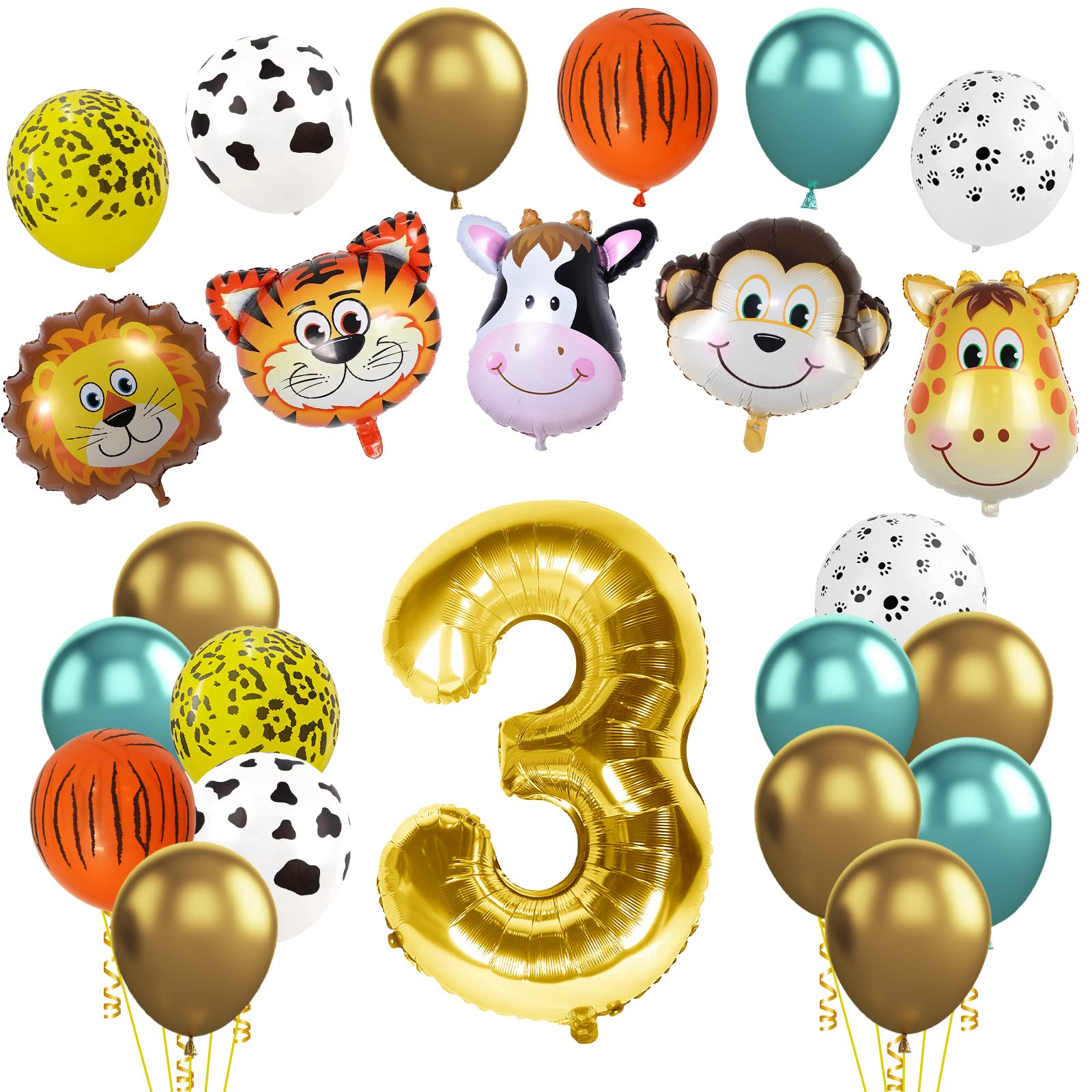 Buy FunHot Jungle 3rd Birthday Decorations Boys,Animal Safari Party ...