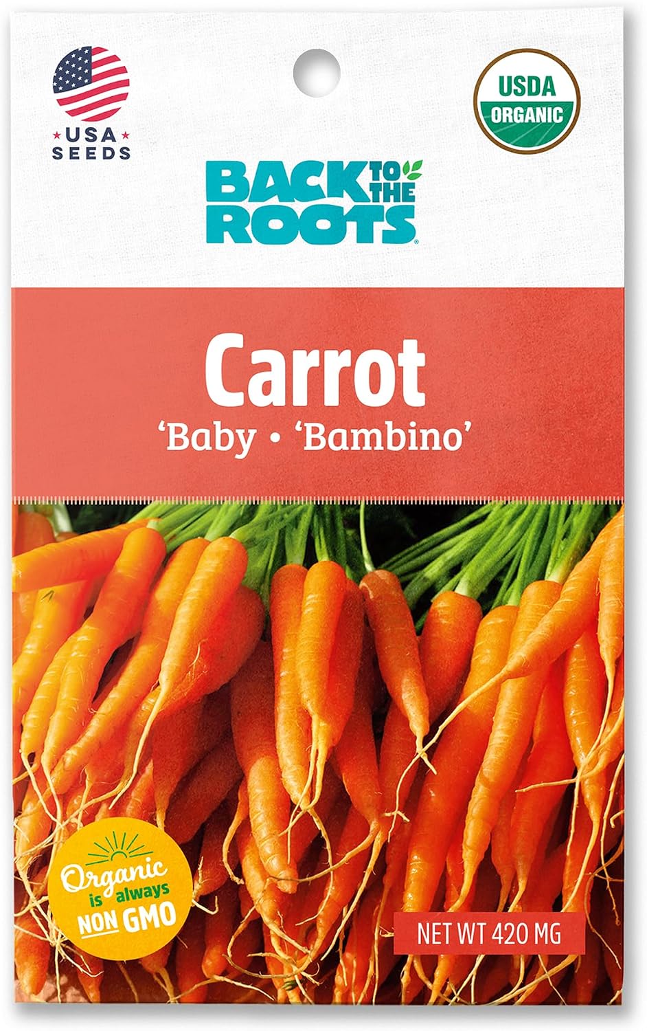 Amazon.com : Back to The Roots 100% Organic Seed Packet - Carrot ...