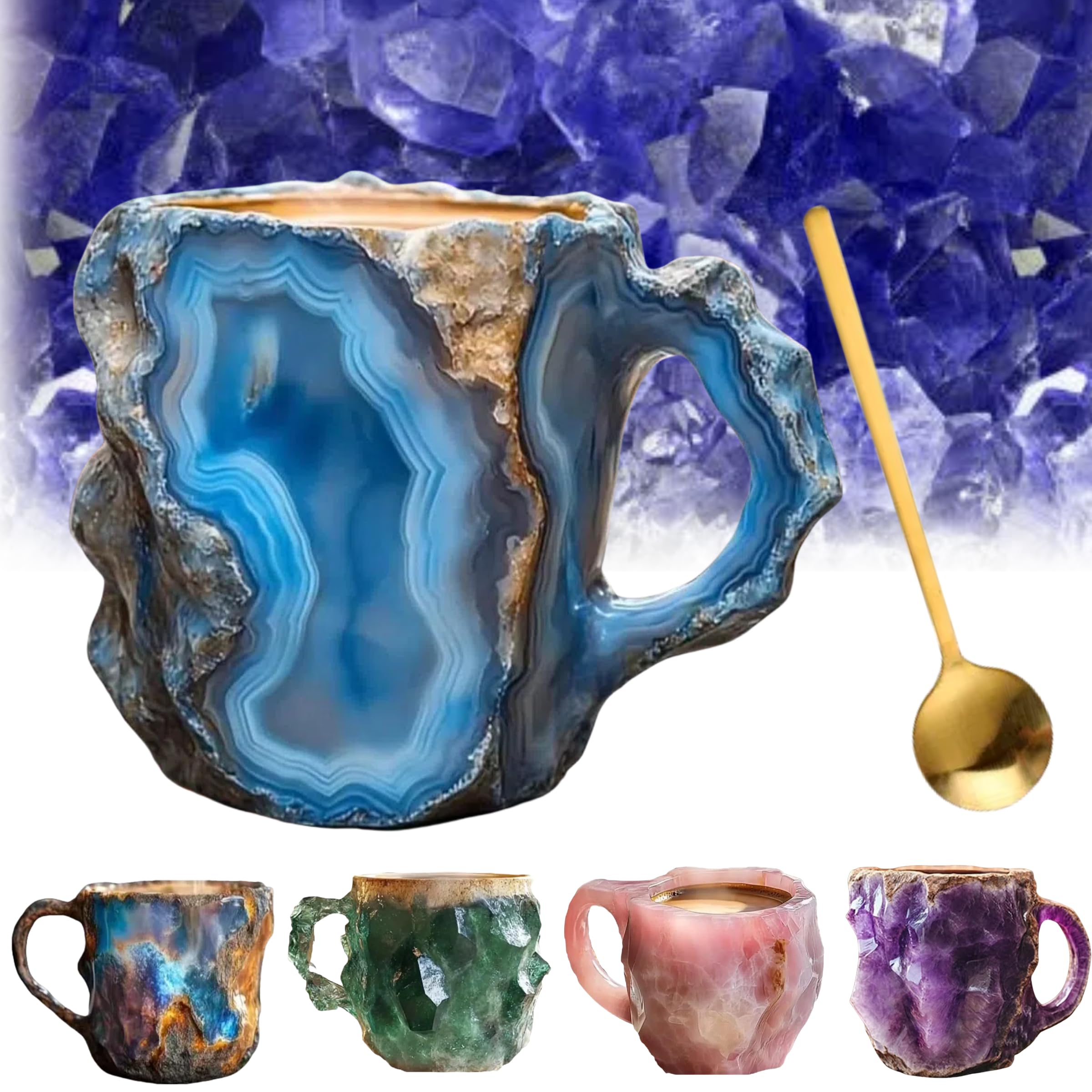 Amazon.com | Mineral Crystal Coffee Mugs, 2024 Multi-Colored Natural ...