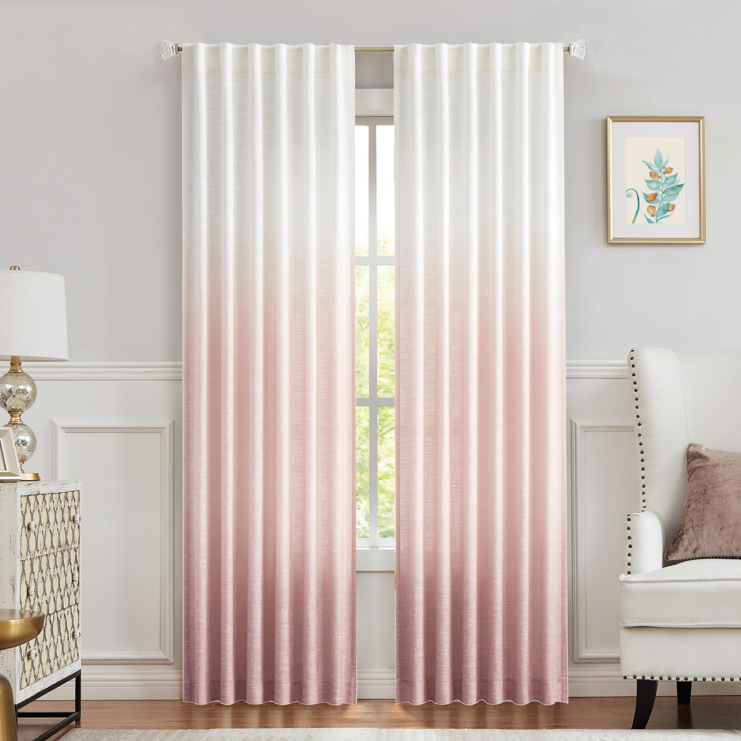 Amazon.com: Central Park Ombre Window Curtain Panel Linen Gradient ...