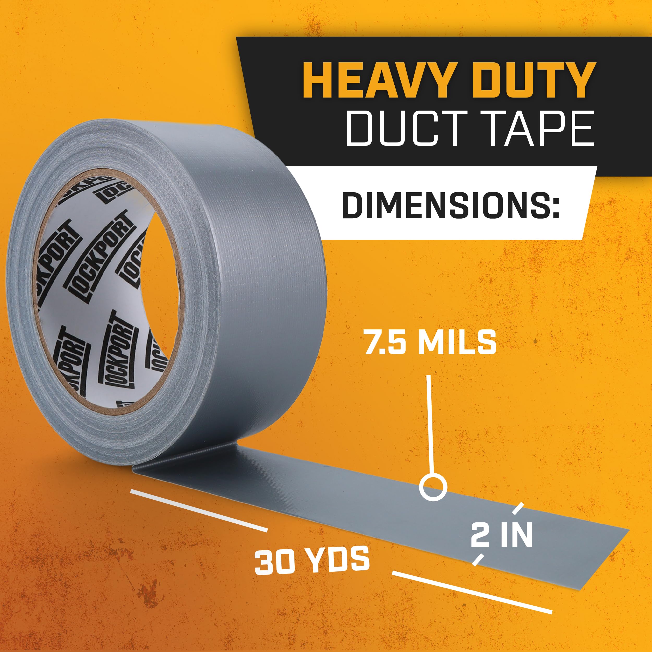 Lockport Bulk Silver Duct Tape - 24 Roll Multi Pack Heavy Duty Duct ...