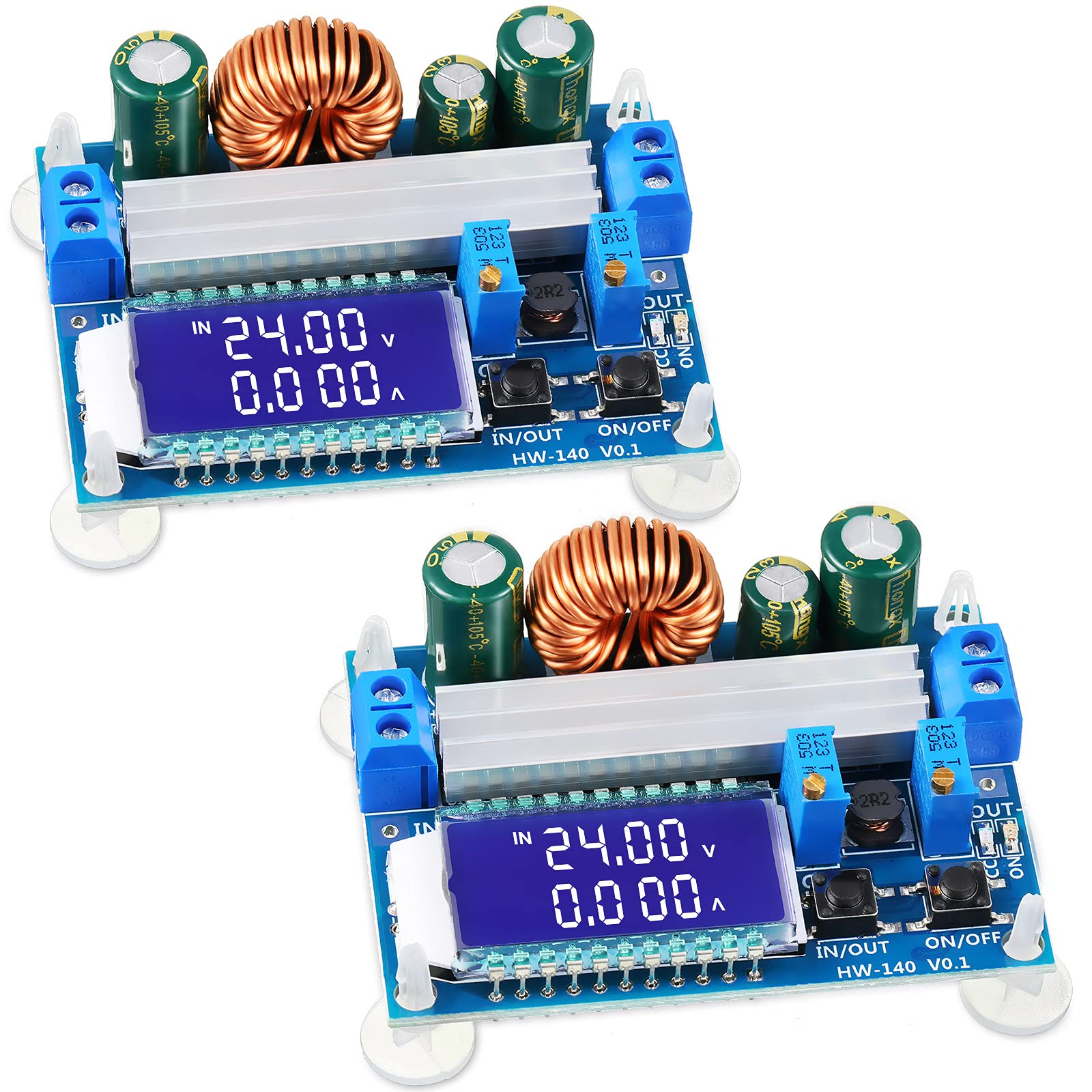 Buy 2 Pieces Buck Boost Converter Display, Buck-Boost Board DC 5.5-30V ...