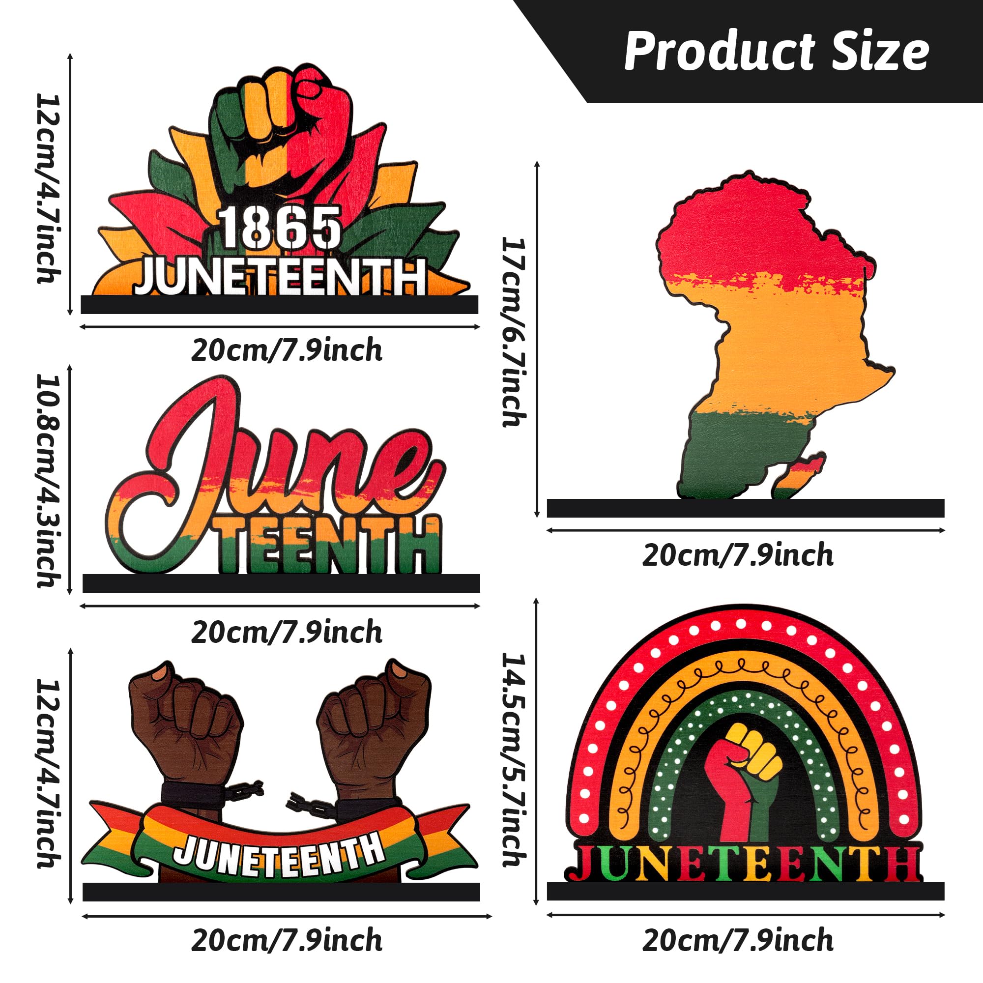 Snapklik.com : Juneteenth Wooden Centerpieces Decorations - 5Pcs 1865 ...