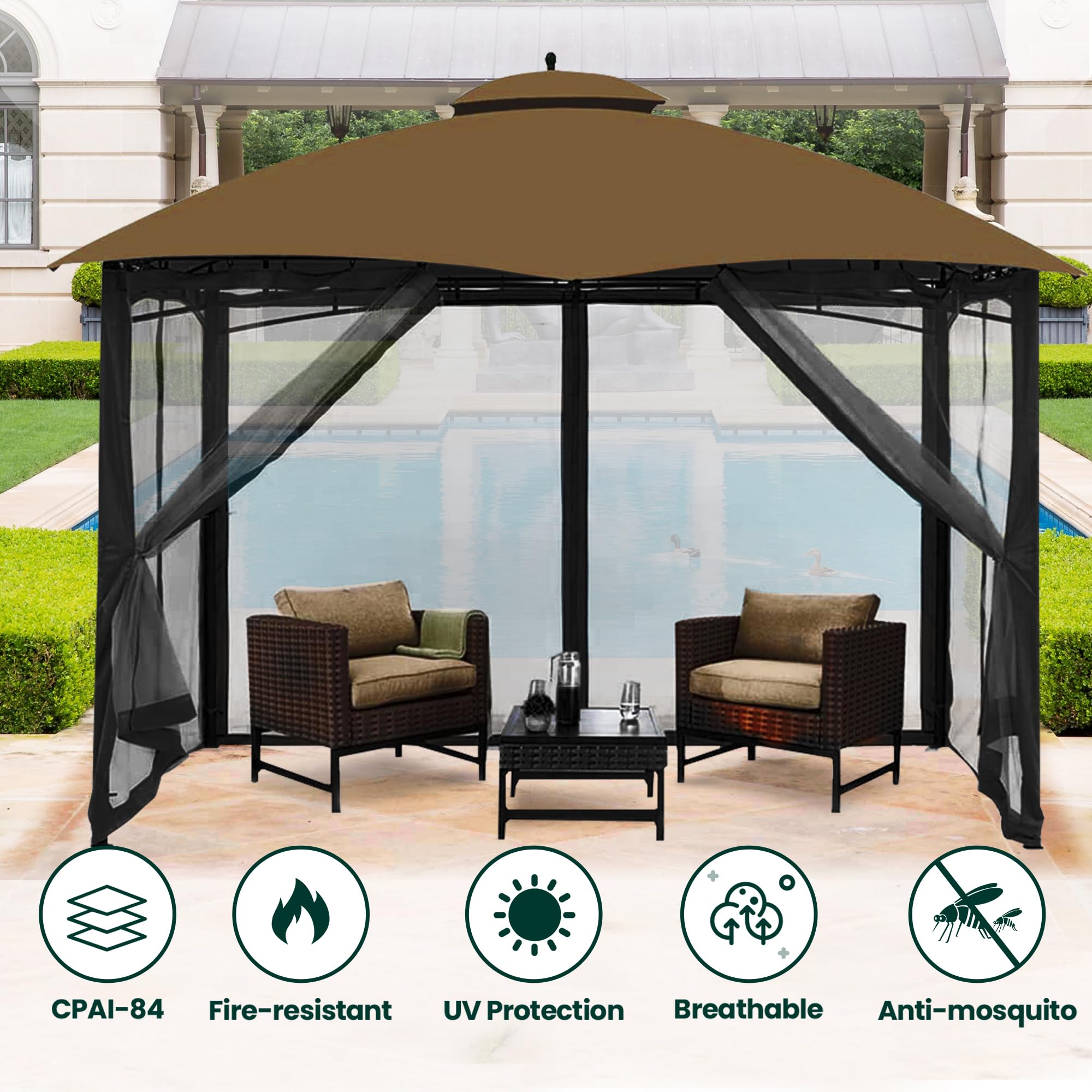 Snapklik.com : OLILAWN Gazebo Universal Replacement Mosquito Netting ...