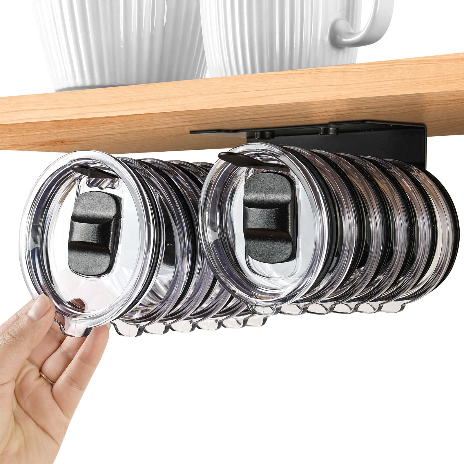 Amazon.com: Tumbler Lid Organizer,Space Saving Cup Lid Organizer ...