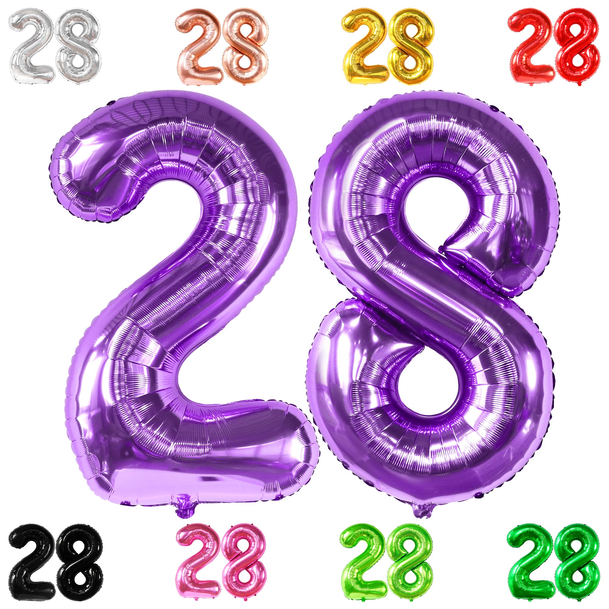 Amazon.com: Katchon, Purple 28 Balloon Numbers - 40 Inch | Purple 28 ...