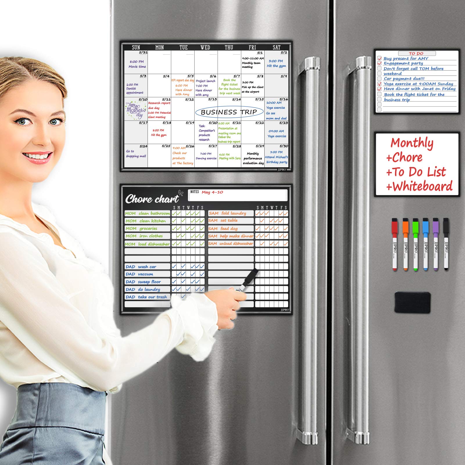 Snapklik.com : JJPRO Magnetic Dry Erase Monthly Calendar Whiteboard For ...