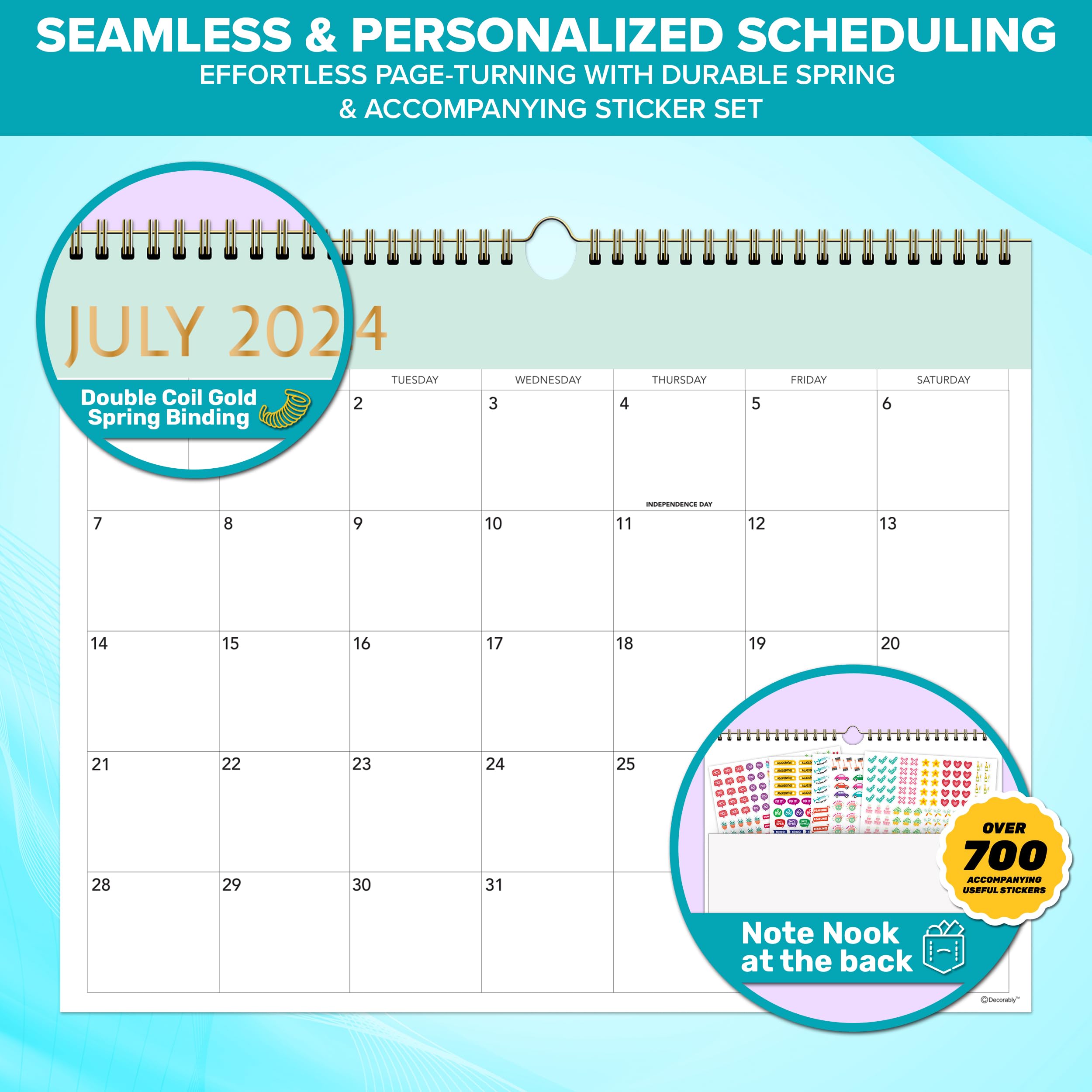 Snapklik.com : Decorably Wall Calendar Landscape - 2024 18 Month Wall ...