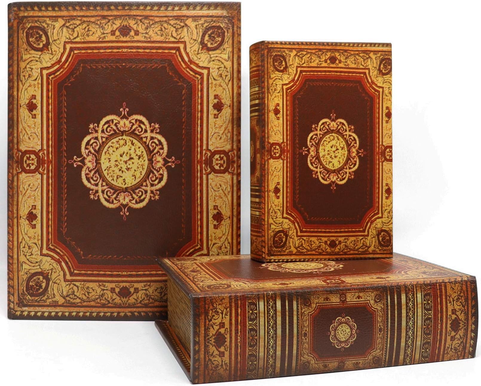 Amazon.com: Fake Books Wooden Storage Box, Fake Book Box Hidden Storage ...