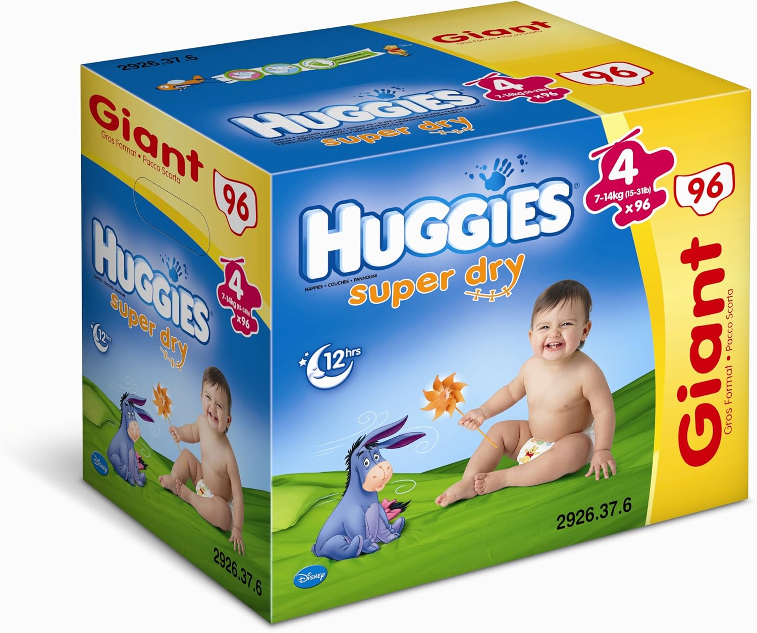 Huggies - 2926376 - Super Dry Giant - Taille 4 - 7-14 kg x 96 Couches ...