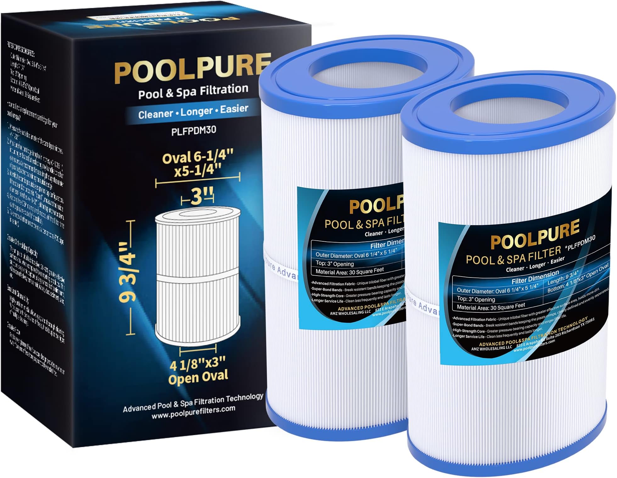 Amazon.com : POOLPURE Oval Filter Spa Filter PDM30 for Dream Maker Hot ...