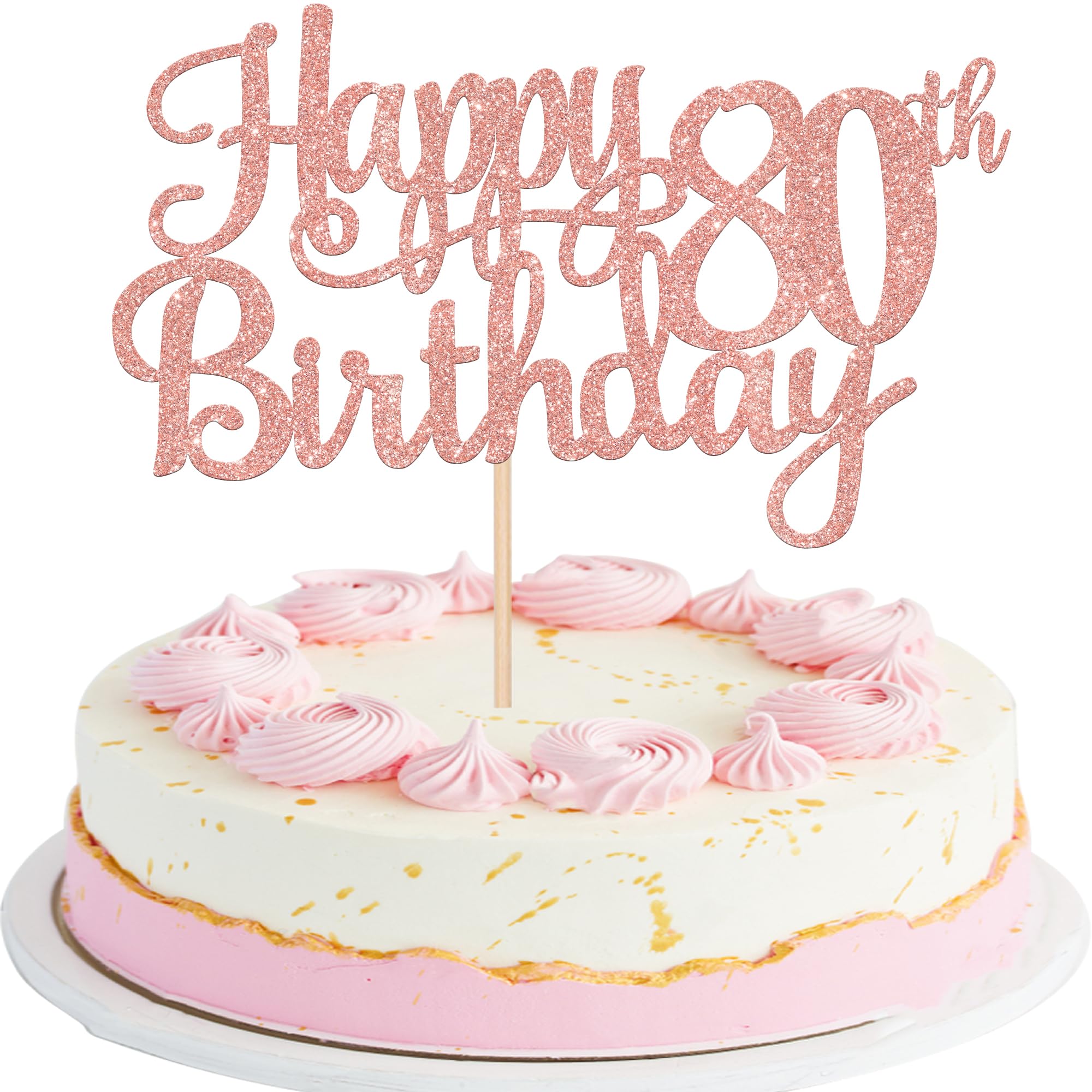 Snapklik.com : 1 PCS Happy 80th Birthday Cake Topper Glitter Cheers To ...