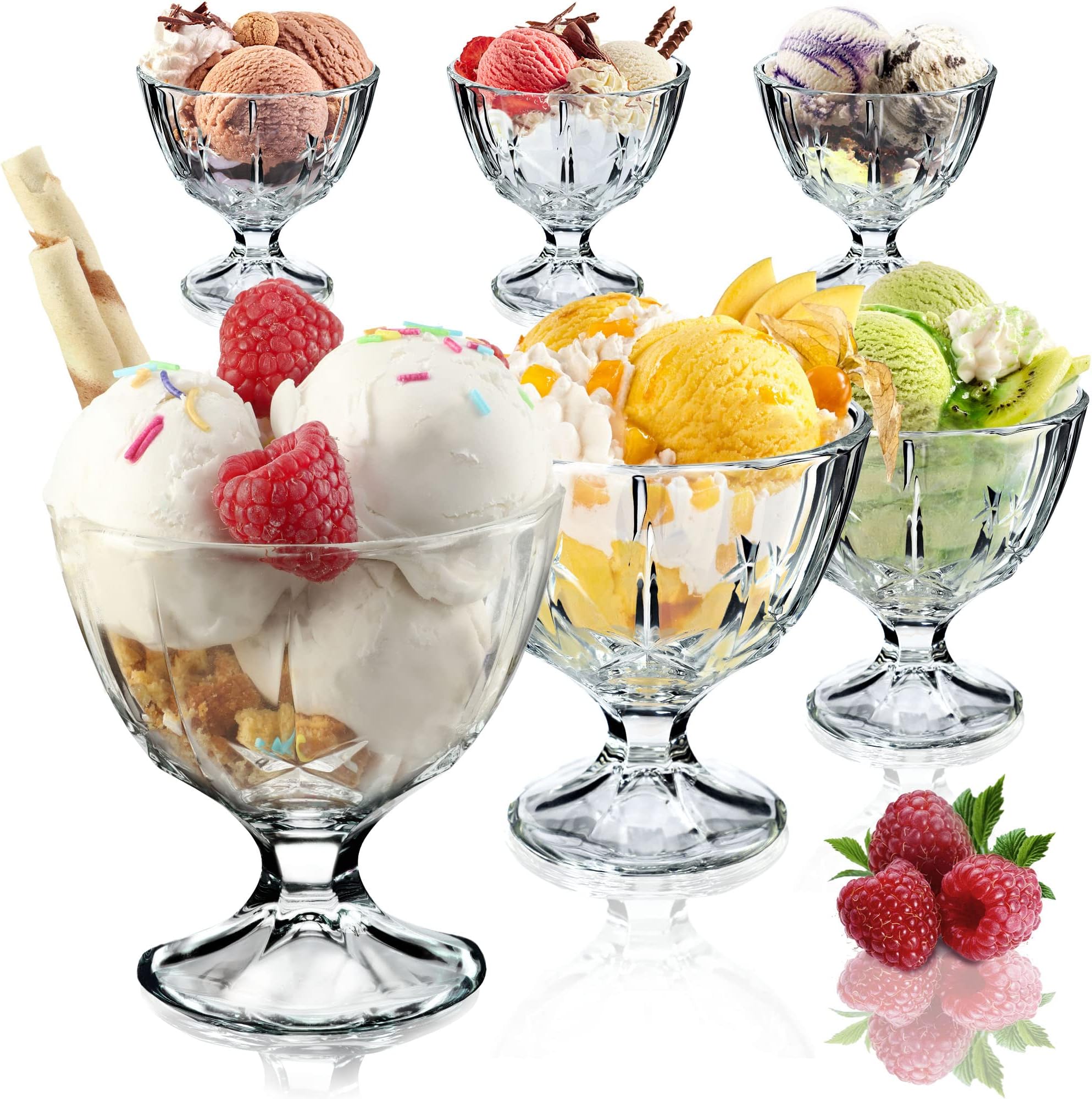 Anchor Hocking 575GU 6 x Milkshake Ice Cream Sundae Dishes Bowls ...
