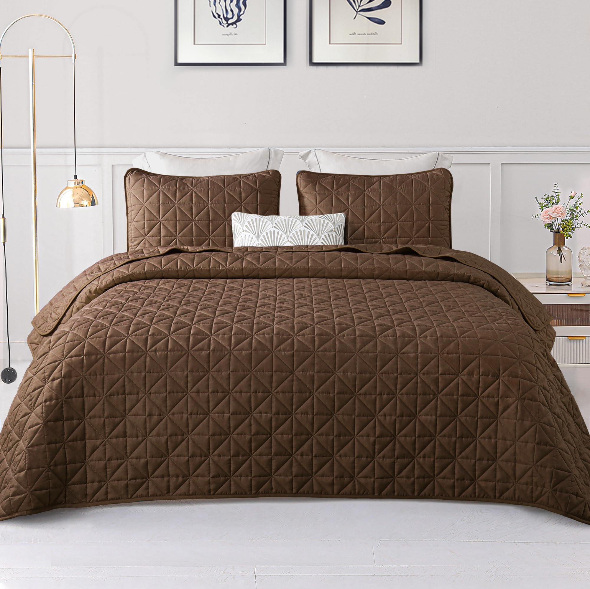 Amazon.com: MK Home Mk Collection Solid Embossed Bedspread Bed Cover ...
