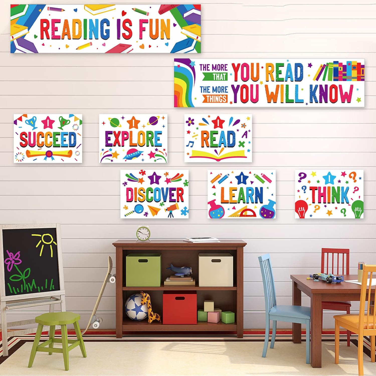 Buy Reading Banner and Poster Set Classroom Decorations for Teachers ...