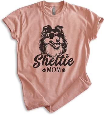 Amazon.com: EVERTREE CLOTHING Sheltie Mom, Unisex Women's Shirt ...