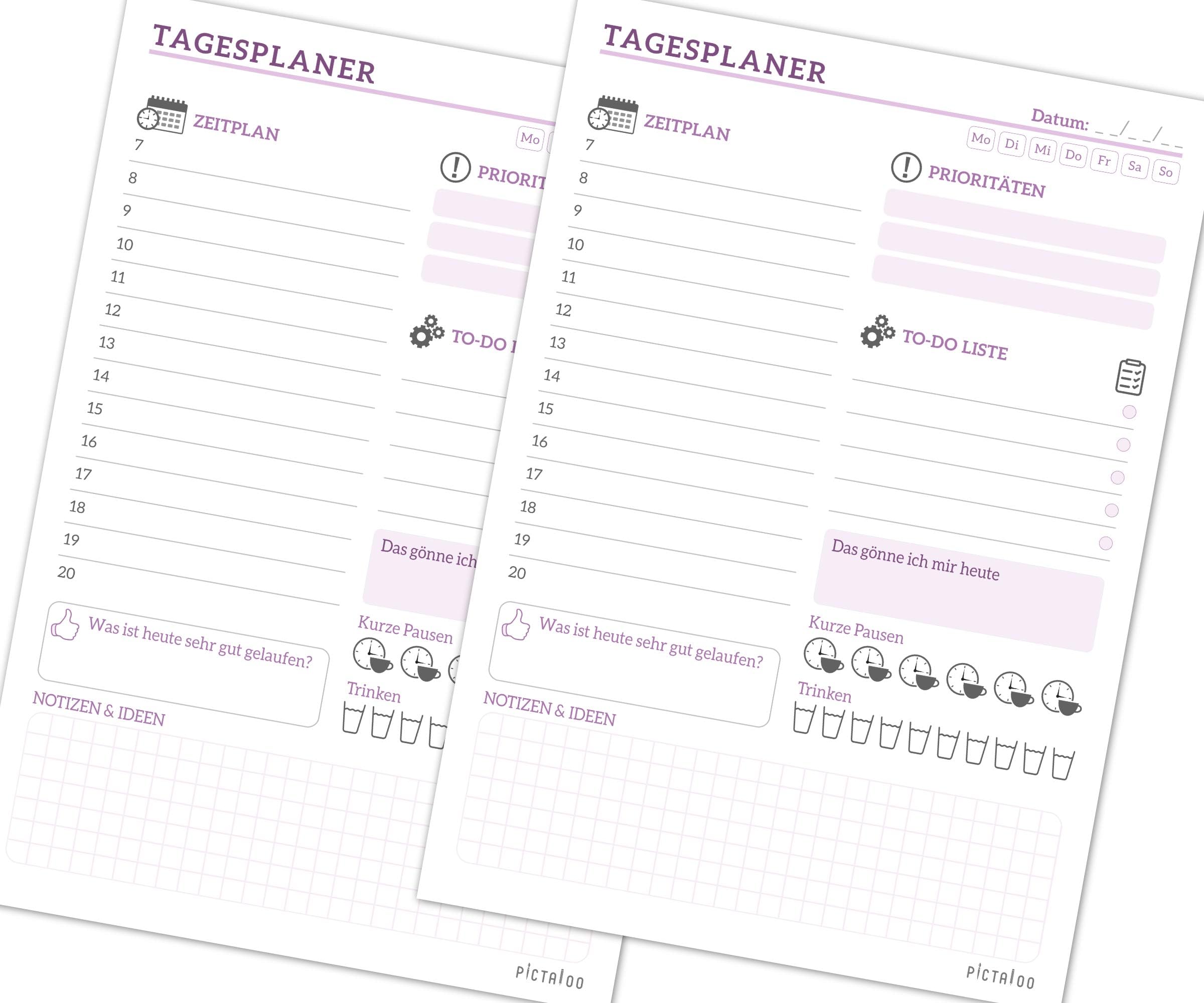 etmamu 381 To-Do-Liste A5, 70 Blatt, 3-spaltig, zur Organisation und ...