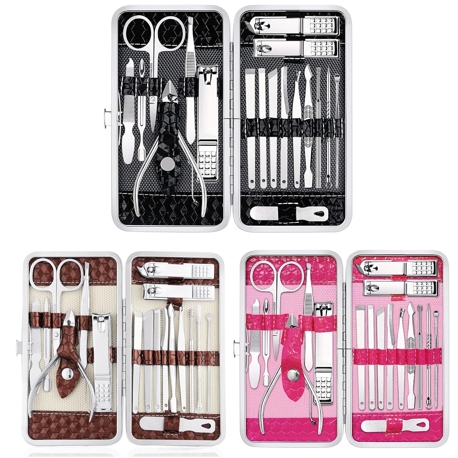 Amazon.com : Yougai Manicure Set Nail Clippers Pedicure Kit -18 Pieces ...