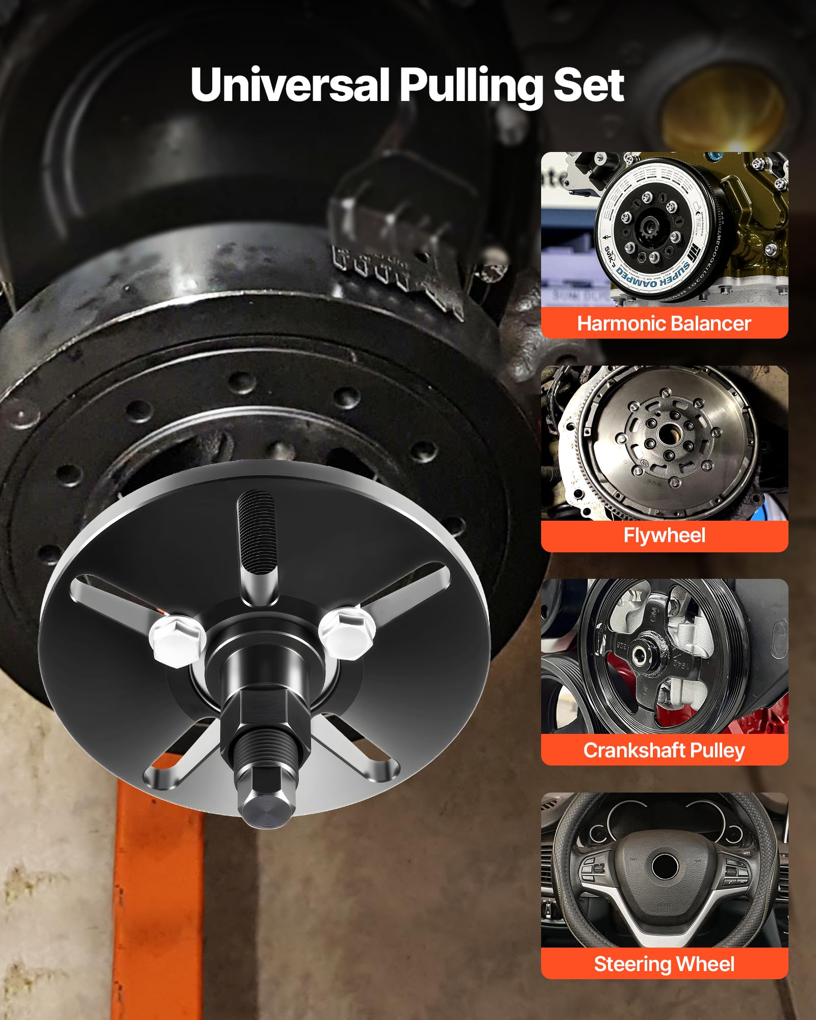 Snapklik.com : Harmonic Balancer Puller Removal & Install Tool Kit, All ...