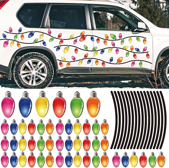 Amazon.com: Bememo 116 Pcs Christmas Magnets Set 84 Light Bulb Car ...