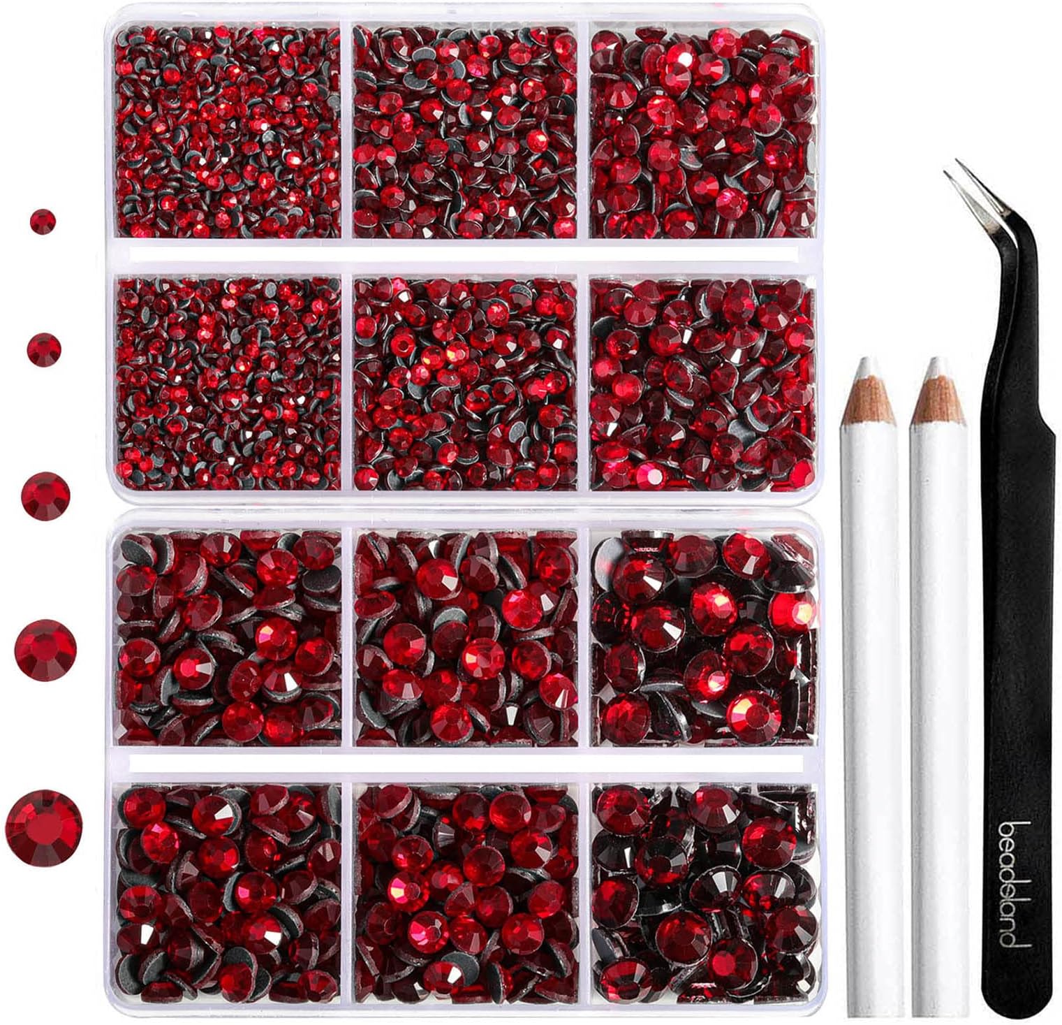 Amazon.com: 2880 PCS Red Rhinestones for Nails Ss10 Red Gems for ...