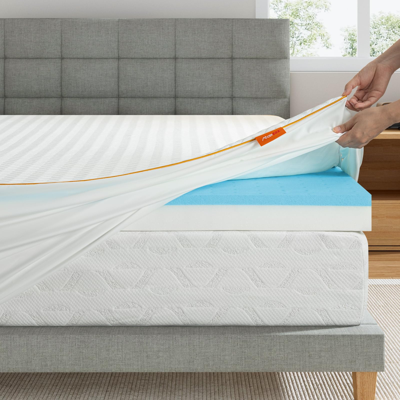 Maxzzz Mattress Topper King, 4 Inch Firm to Extra Firm Memory Foam ...