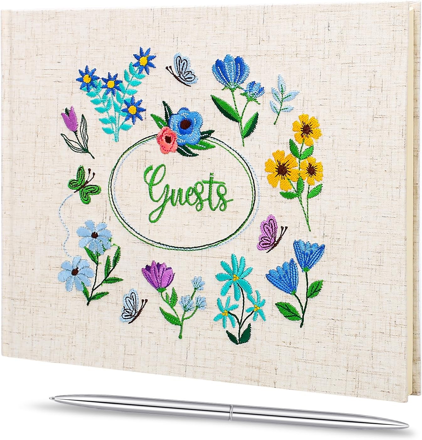 Amazon.com: slcinwzdt Embroidered Guest Book Baby Shower Guest Book ...