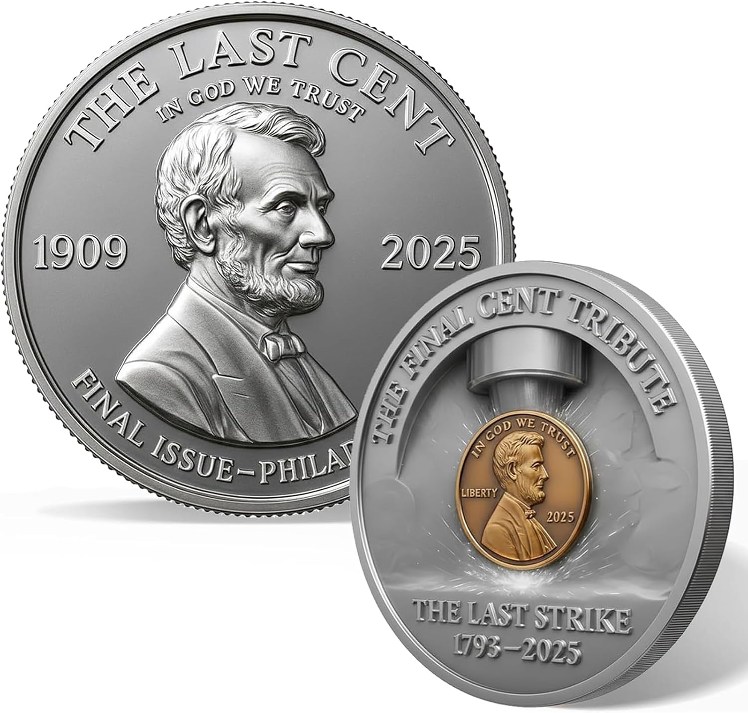 Amazon.com: Metal Lincoln Tribute Commemorative Coin 1909–2025 – Final ...