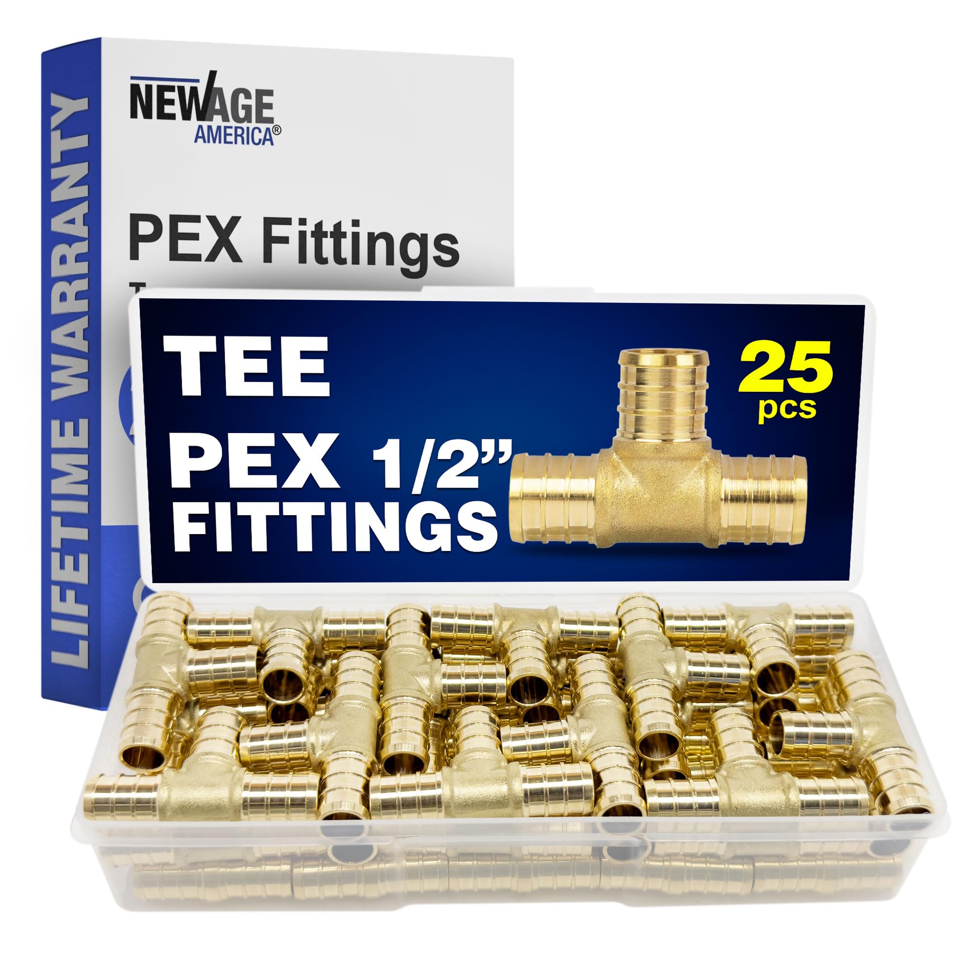 Amazon.com: New Age America® 25pcs 1/2" Tee PEX Fittings AquaFlow 360 ...