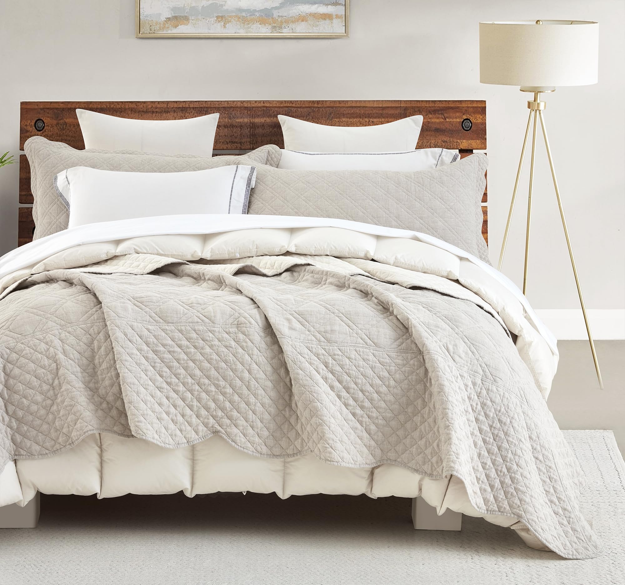 Snapklik.com : HZ & HY Oversized King Bedspread Ivory - Luxury ...