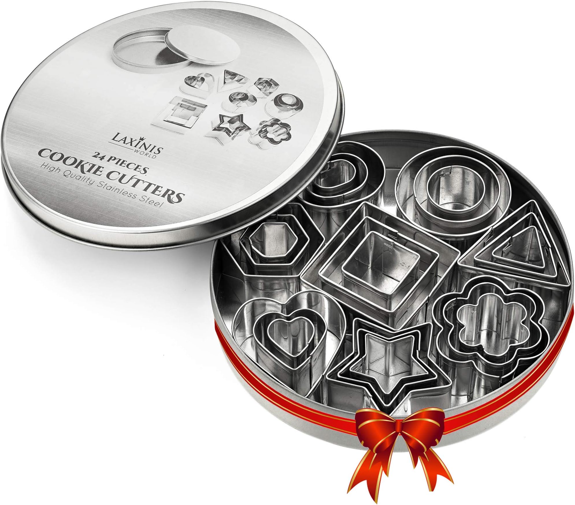 Amazon.com: 24 Piece Mini Cookie Cutter Set - Heart, Star, Flower ...