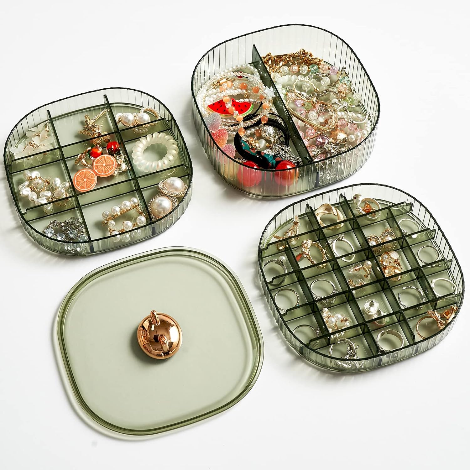 Amazon.com: Sunkaioo Earring Organizer,Stackable 3-Layers Clear Jewelry ...