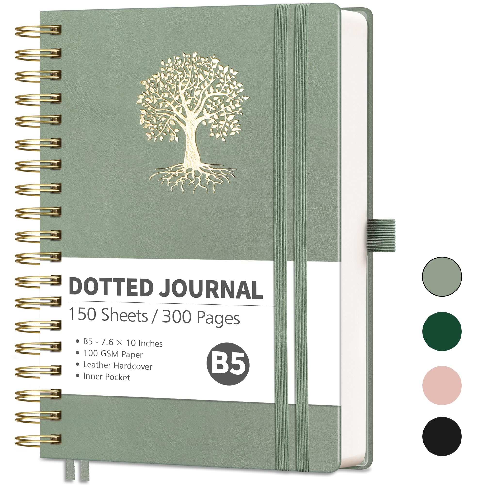 Amazon.com : RETTACY Bullet Dotted Journal, B5 Spiral Dotted Journal ...
