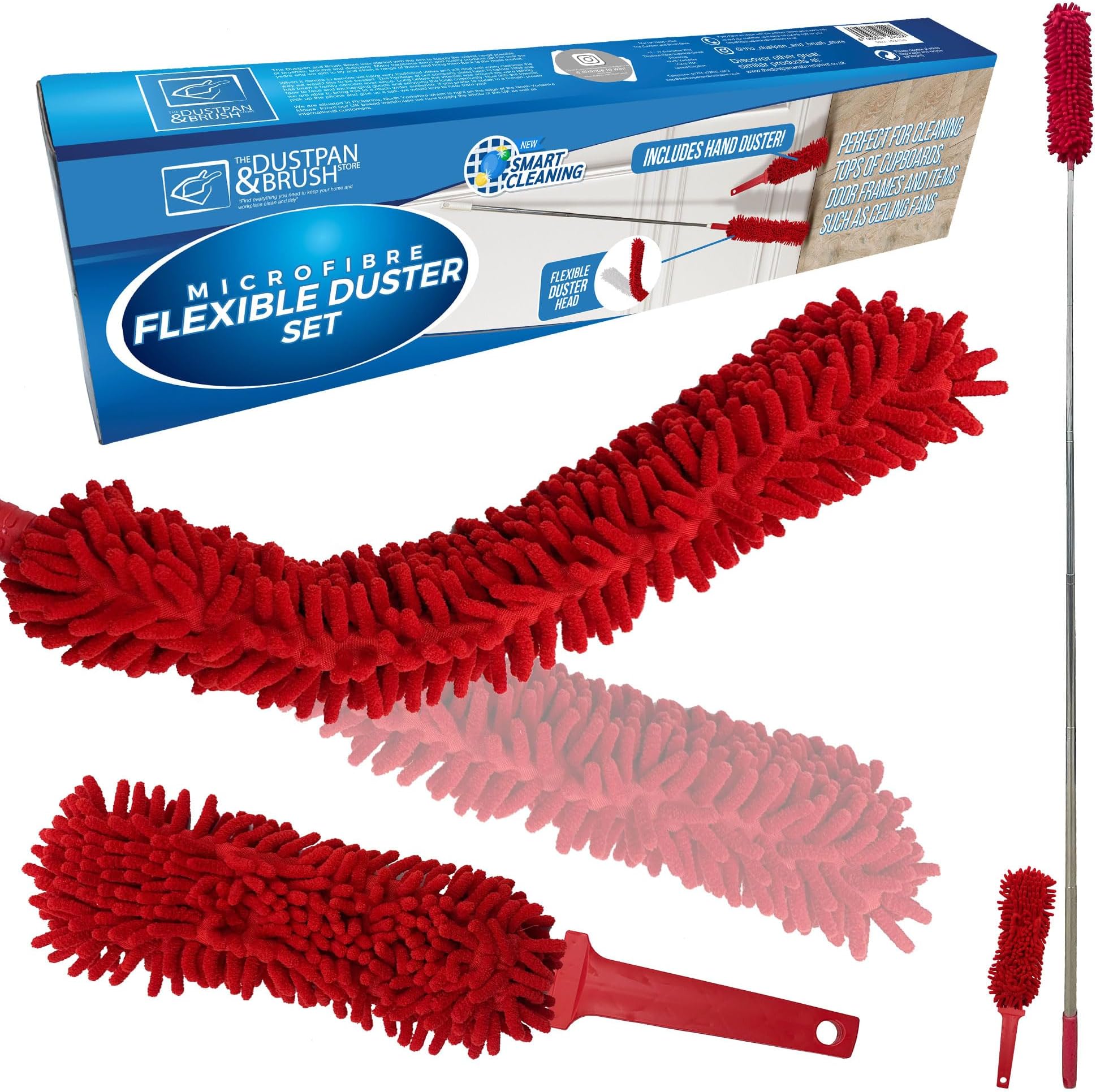 OXO Good Grips Extendable Microfibre Duster, Red/Silver : Amazon.co.uk ...