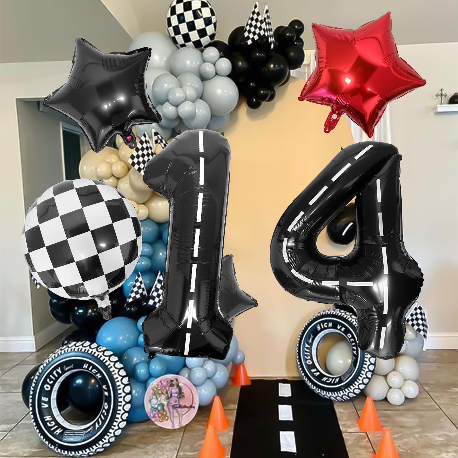 Snapklik.com : Race Car 4 Balloons 40 Inch Racetrack Number 4 Balloon ...