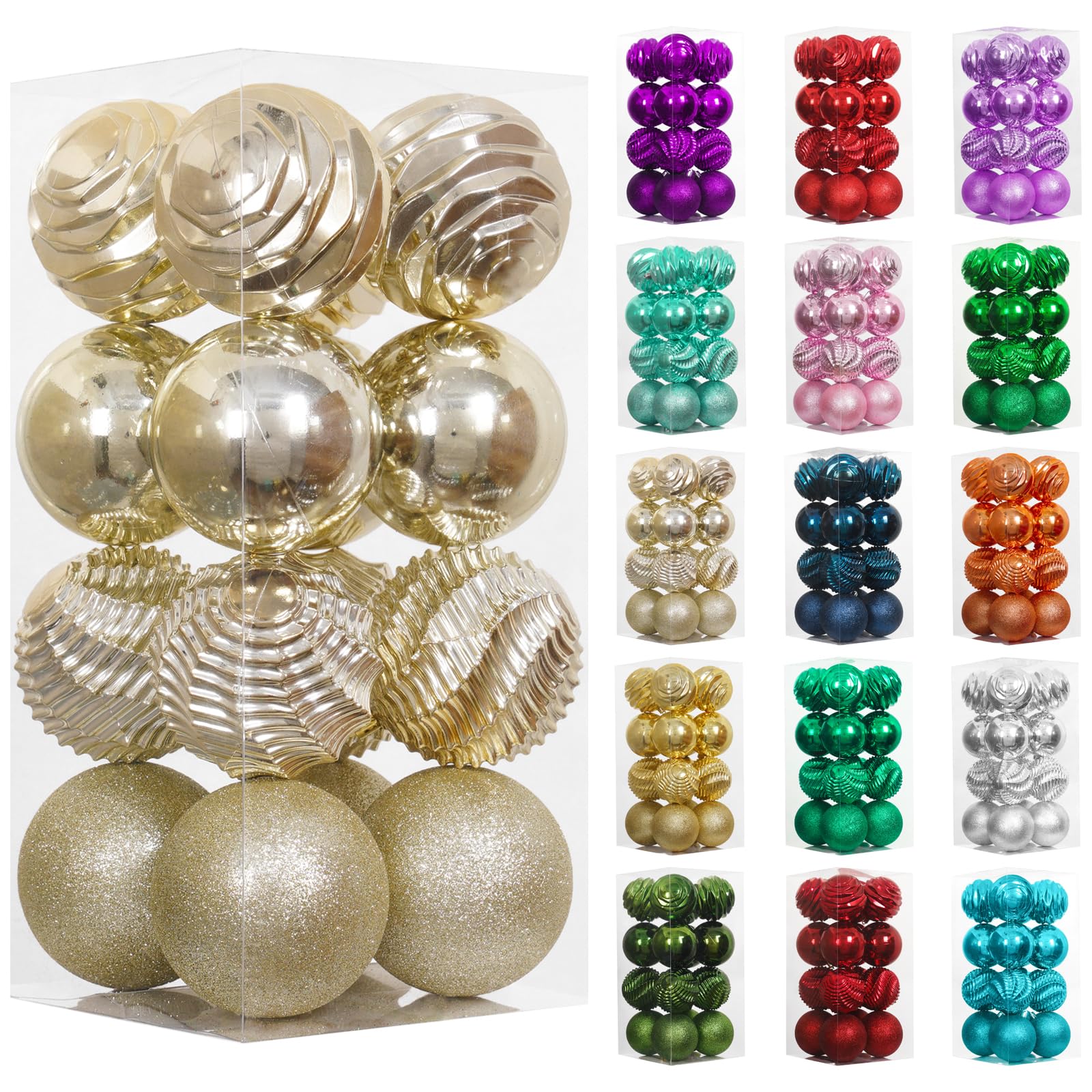 Amazon.com: XmasExp Christmas Ball Ornaments (3.15", Champagne Gold ...