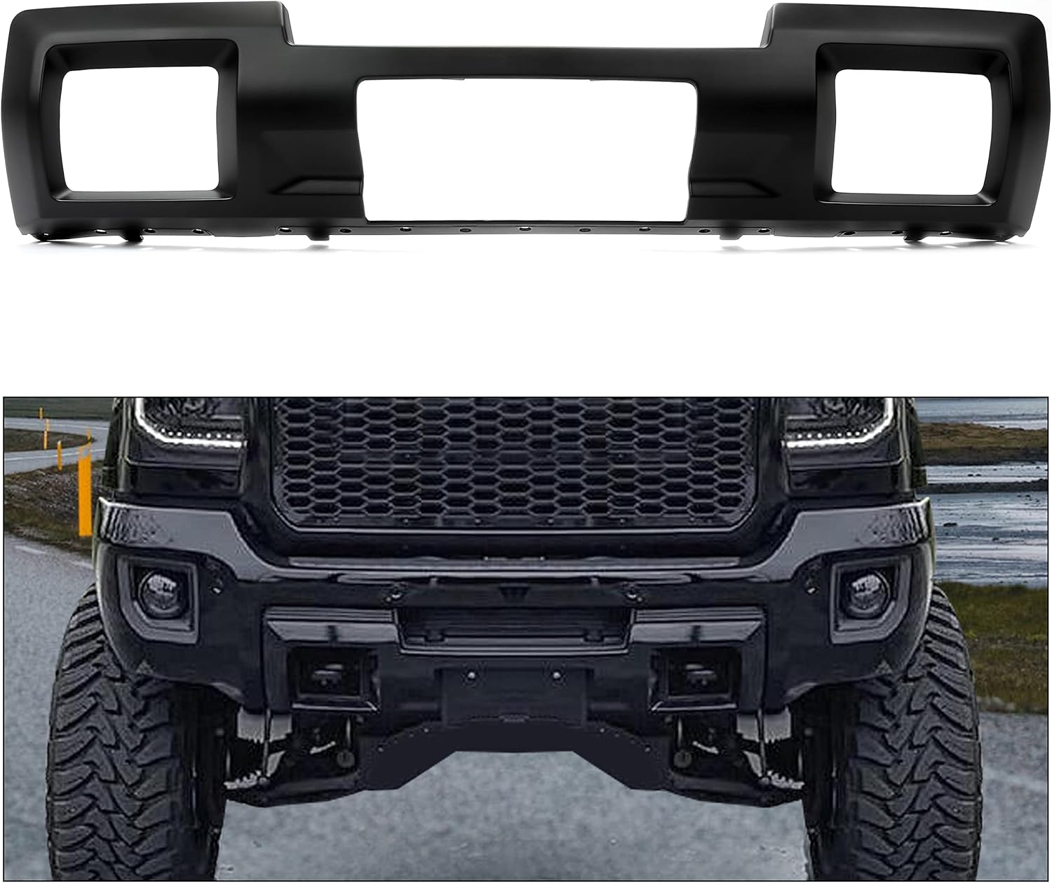 Amazon.com: KUAFU Black Front Bumper Skid Plate Panel Compatible with ...