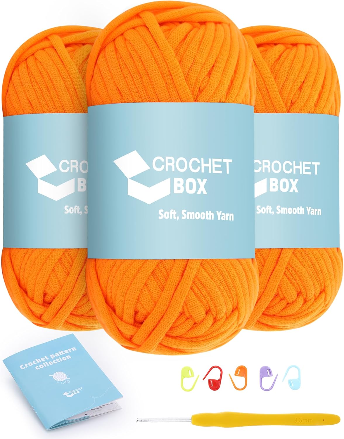 Amazon.com: Yarn for Crocheting & Knitting - 3 PCS Orange Yarn, Easy to ...