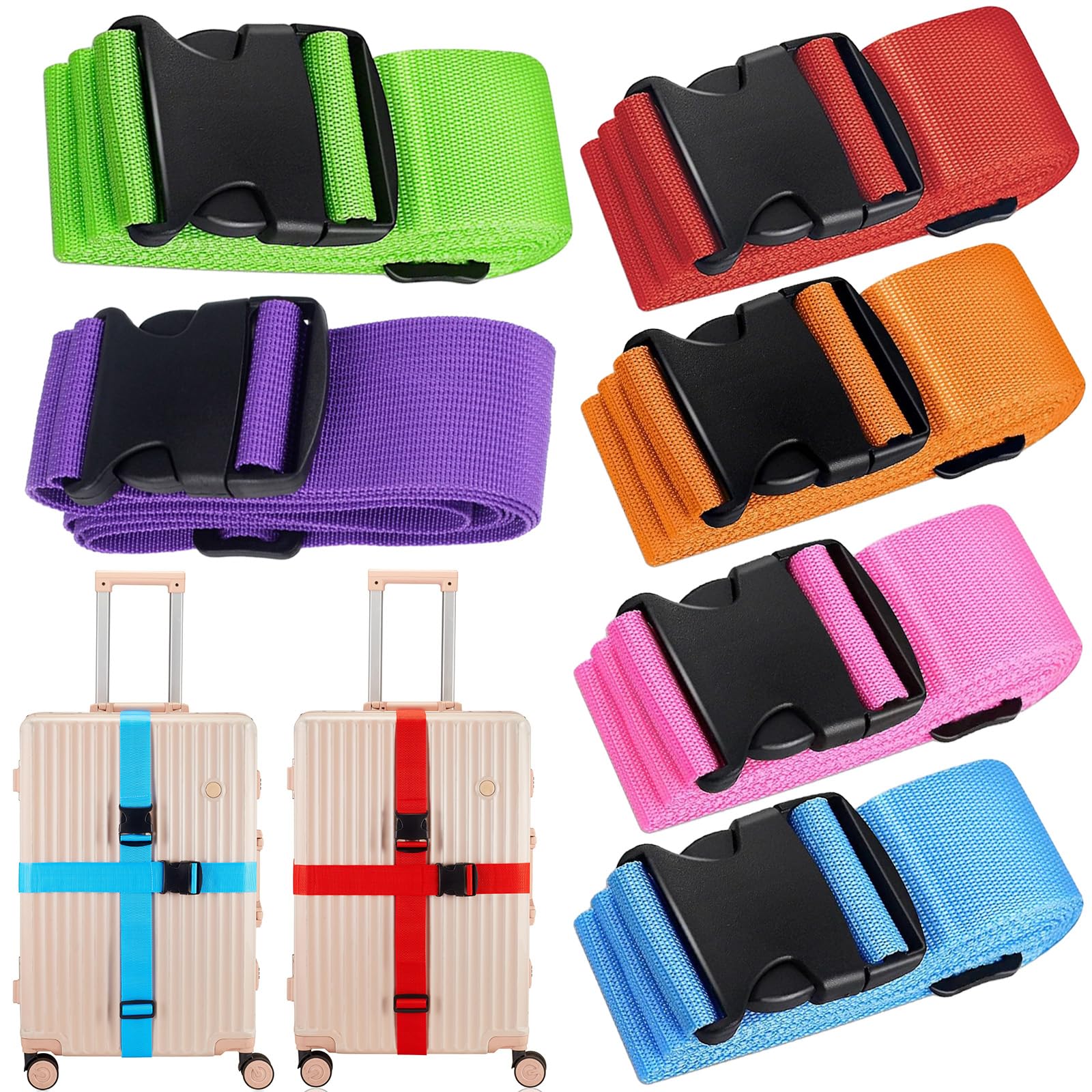 6 Pack Luggage Straps for Suitcases, Luggage Strap, Suitcase Strap ...