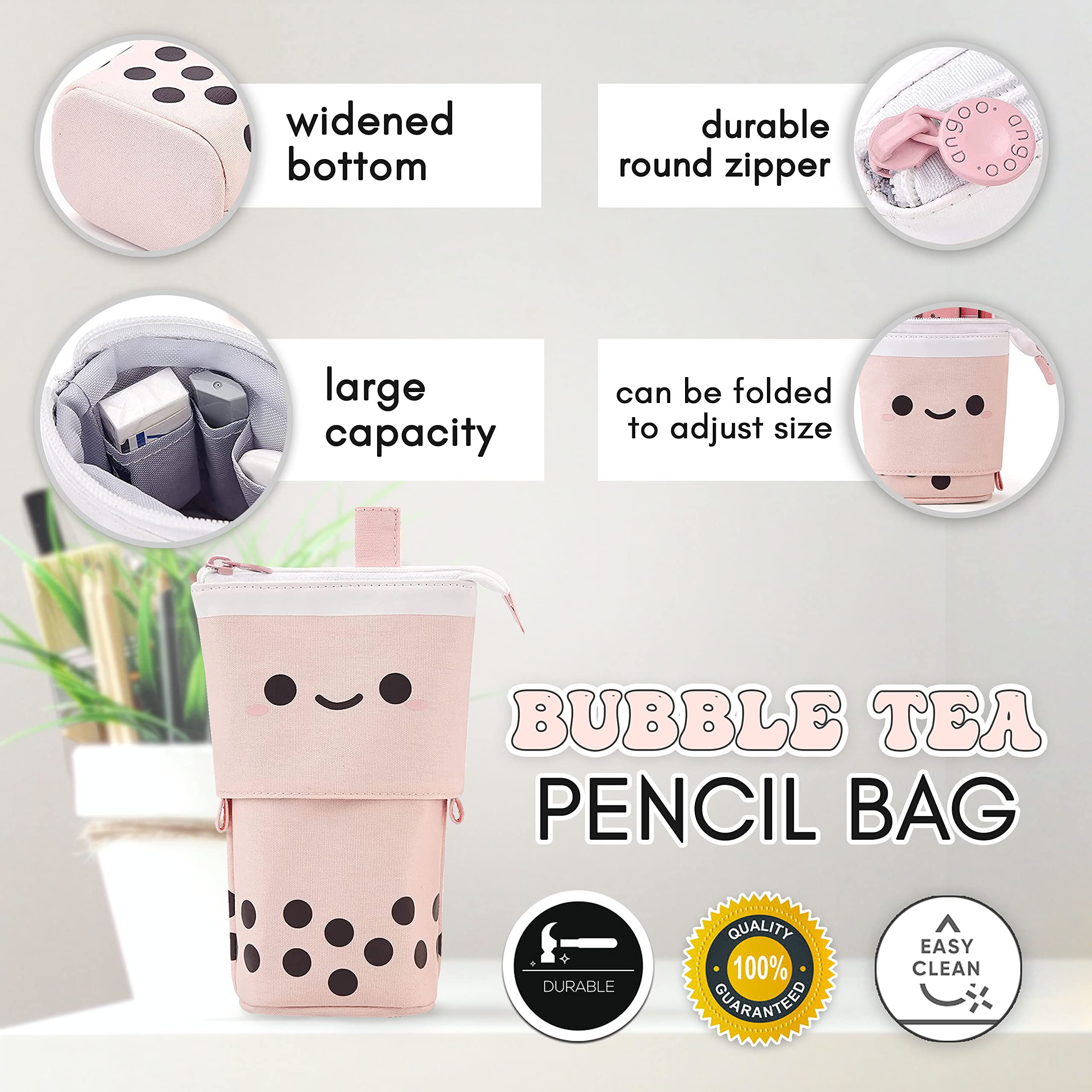 Buy Kawaii Stationary Set comes with 1 Pop Up Boba Pencil Case, 1 Boba ...