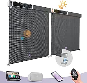 Amazon.com: Graywind Motorized Outdoor Shades for Patio, Compatible with Alexa & Google, Solar ...